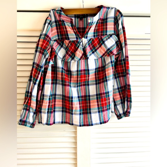 J. Crew | Tops | Jcrew Plaid Blouse | Poshmark